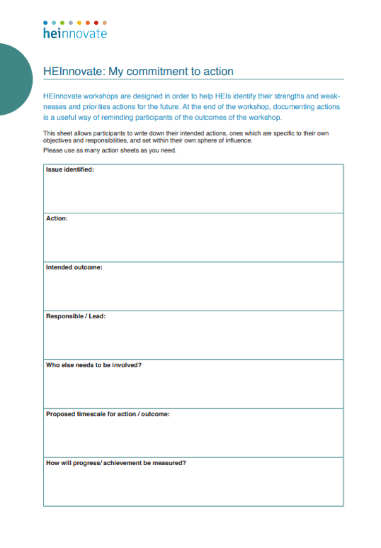 Action sheet | HEInnovate
